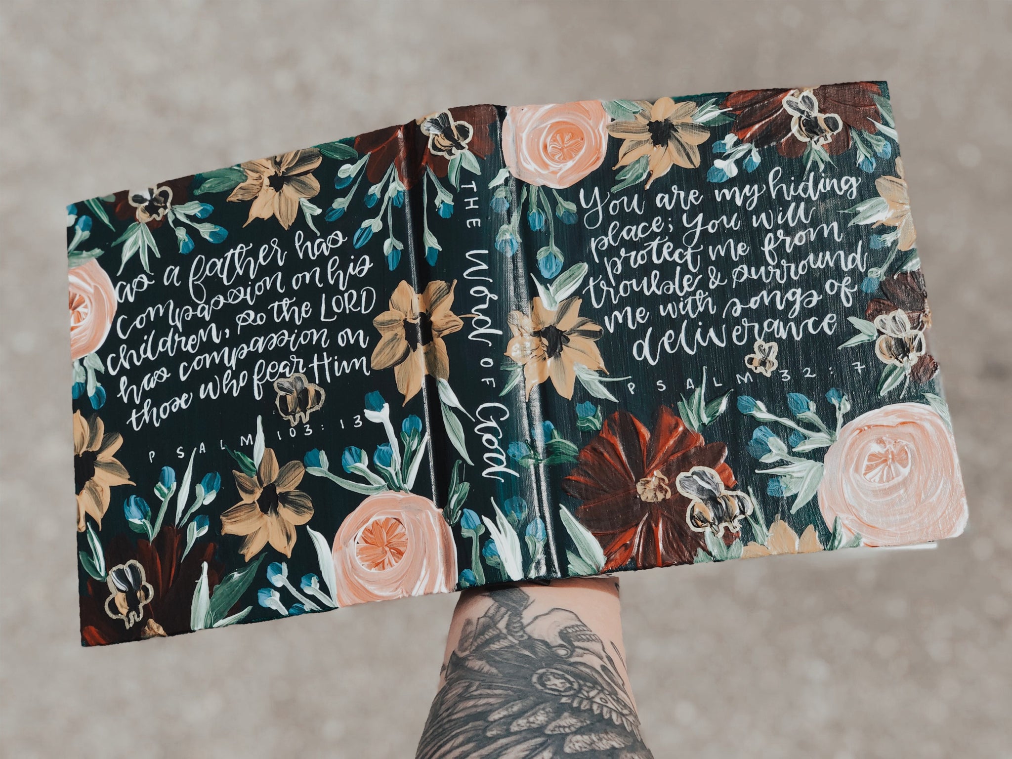 The Jeanette Bible | Hand Painted Customizable Custom ESV Journaling B ...