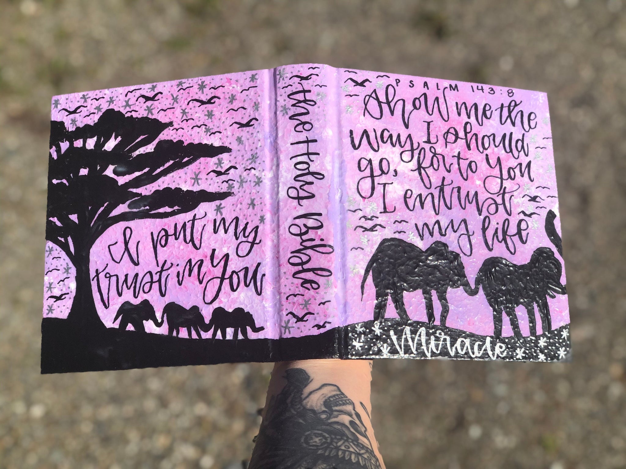 The Dawn Bible // Hand Painted Bible // ESV journaling Bible // Floral ...