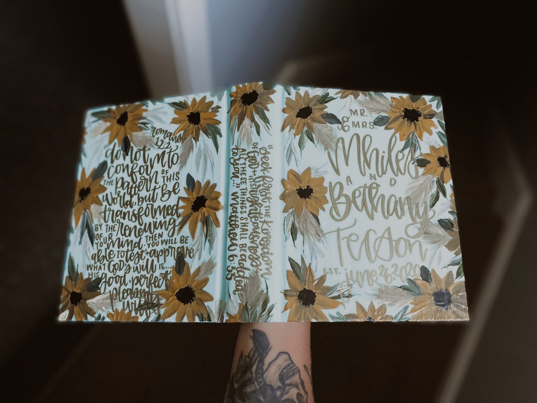 The Stephanie Bible // ESV Journaling Bible // Close-Up Sunflower Them ...